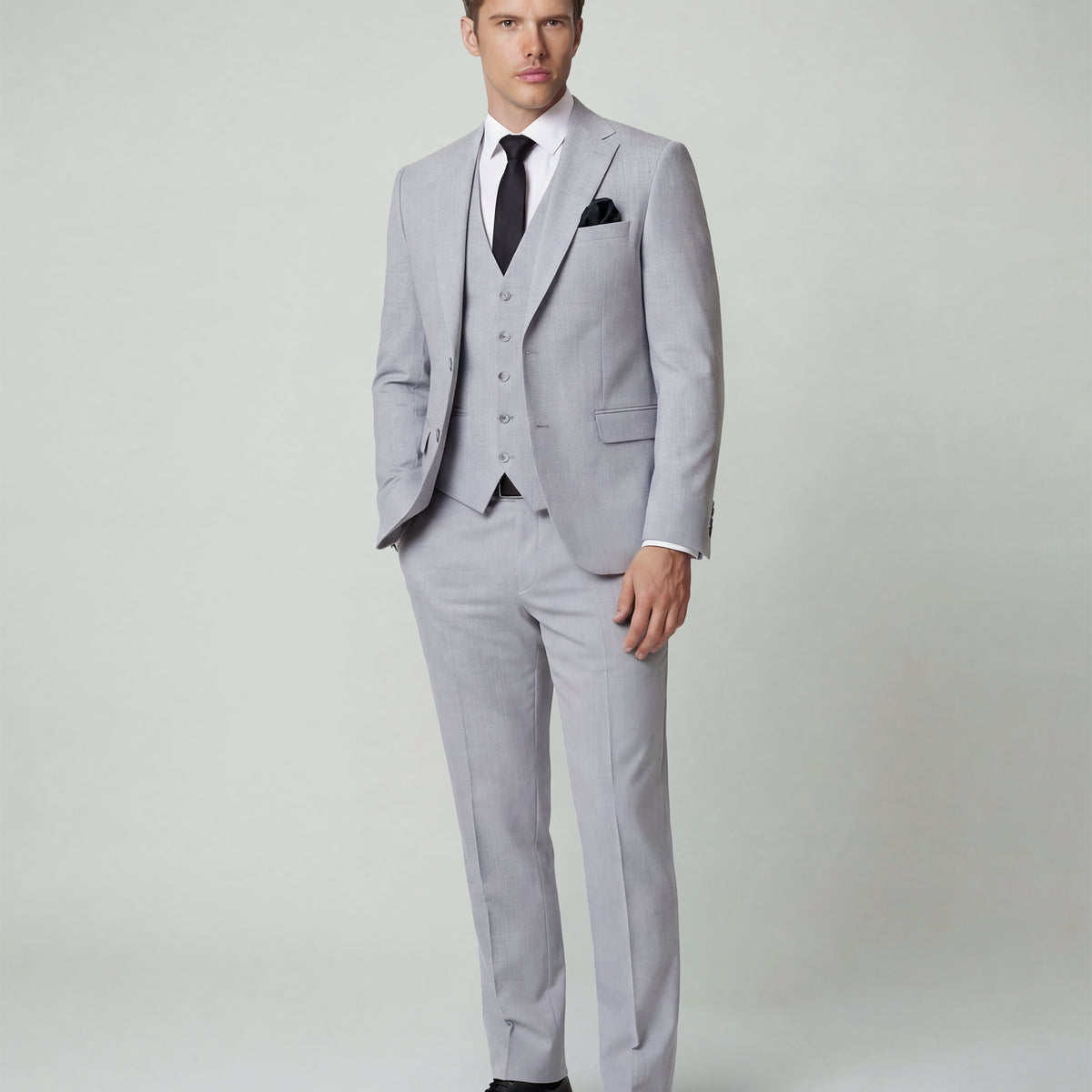 Light Grey Solid Suit – SUITSHARK