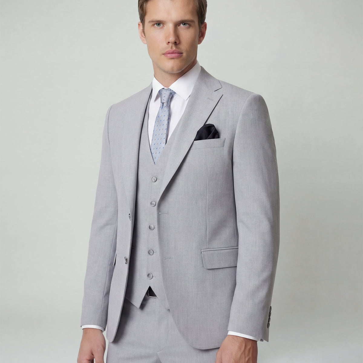 Light Grey Solid Suit – SUITSHARK